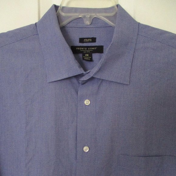 Pronto Uomo | Shirts | Pronto Uomo Mens Ls Blue Cotton Dress Shirt Size ...